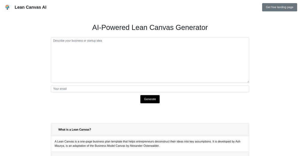 Lean Canvas AI