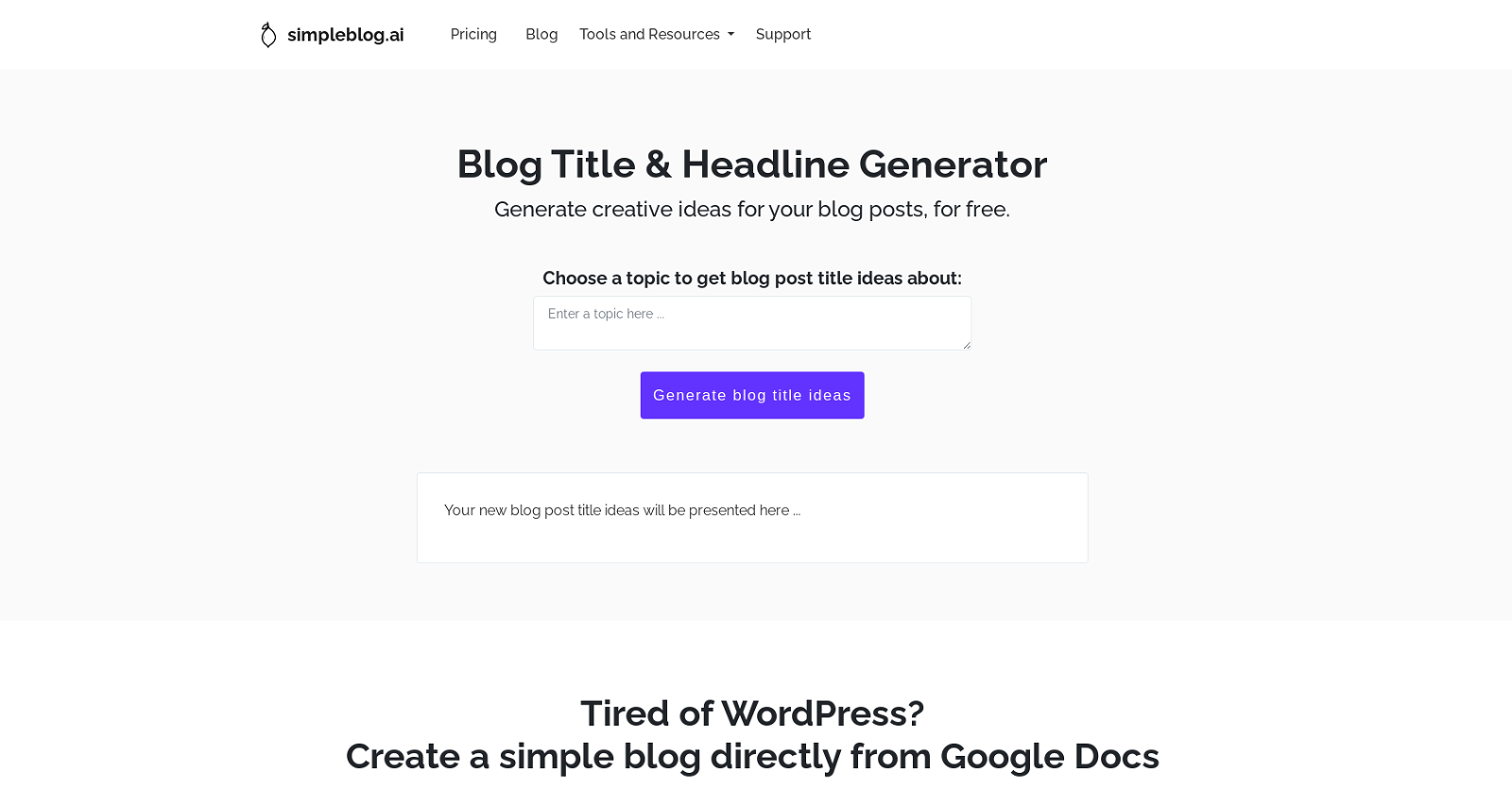 Blog Title & Headline Generator