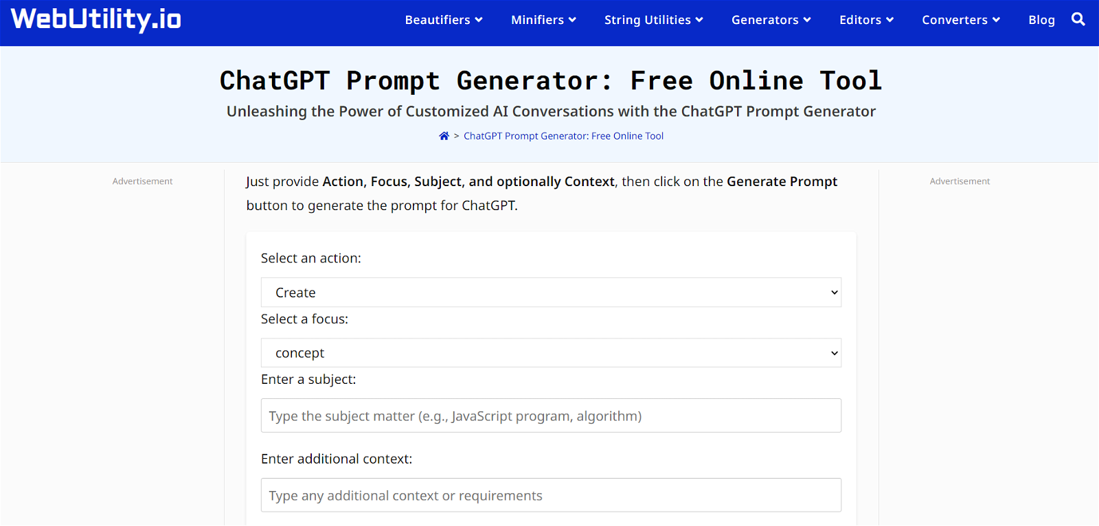 ChatGPT Prompt Generator